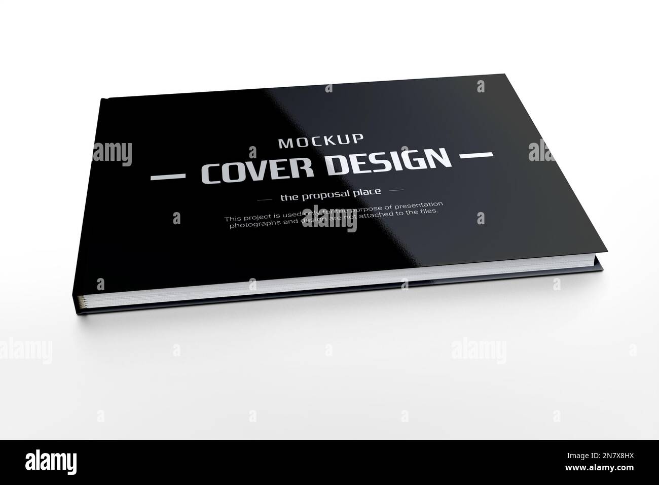 Landscape Book Display MockUp 3D Rendering Stock Photo - Alamy