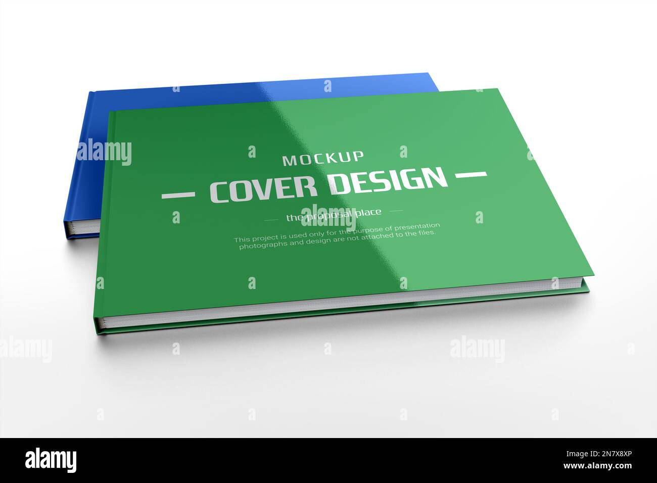 Landscape Book Display MockUp 3D Rendering Stock Photo - Alamy