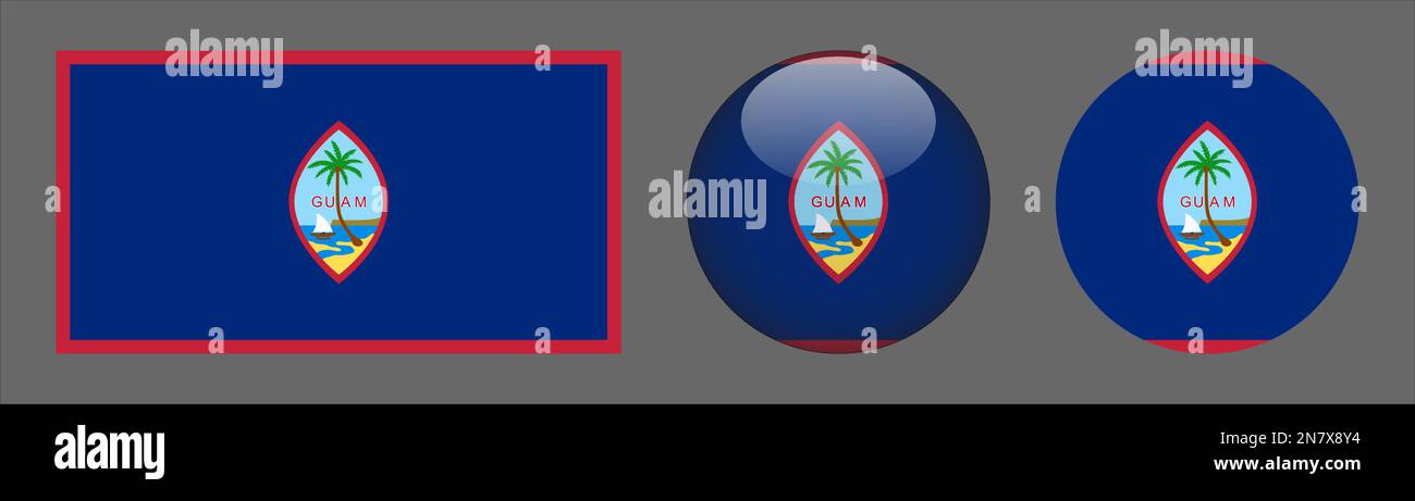 Guam Flag set collection Vector Stock Vector Image & Art - Alamy