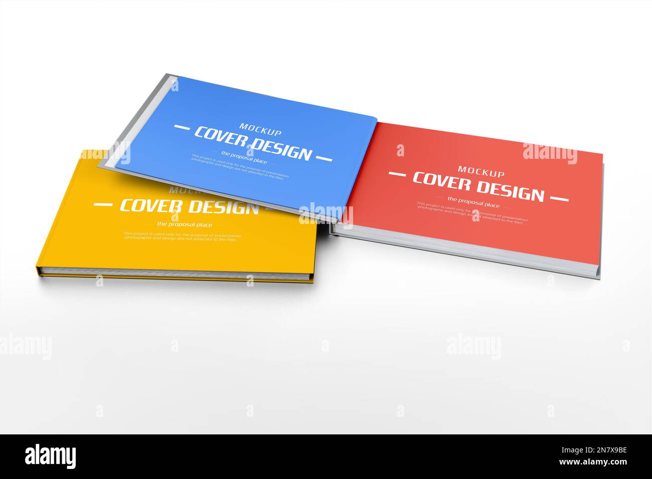 Landscape Book Display MockUp 3D Rendering Stock Photo - Alamy