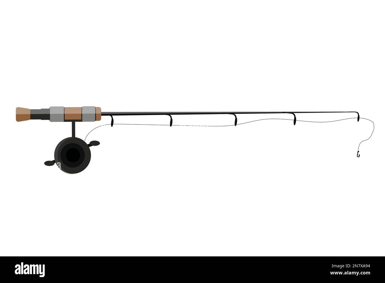 a fishing rod spinning on a white background vector illustration Stock ...