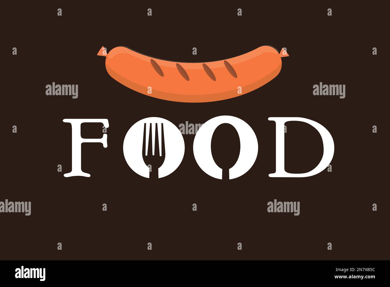 a food logo with fork and spoon background for fast food cuisine ...