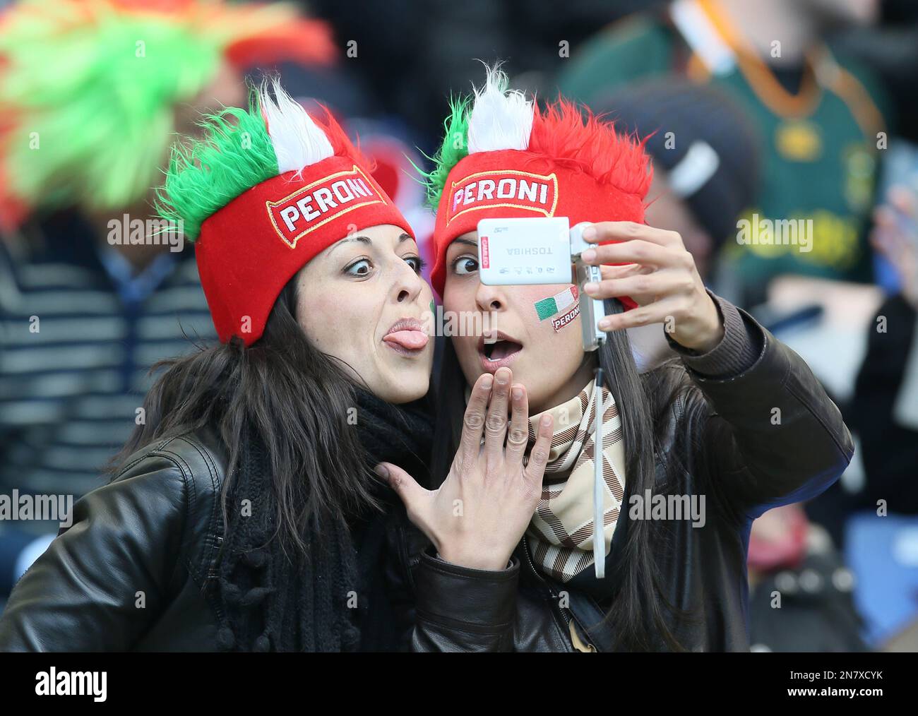 Italy's fans, during a Six Nations rugby match between Italy and ...