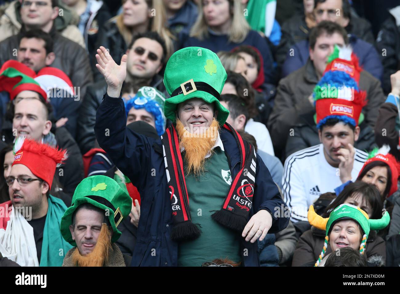 Ireland's fans, during a Six Nations rugby match between Italy and ...