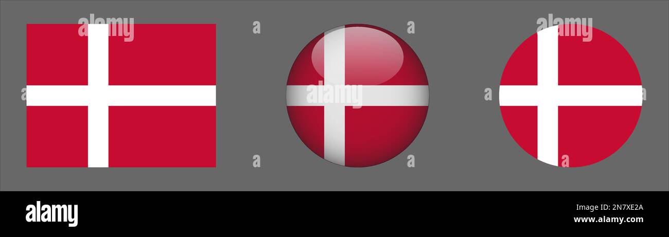 Denmark Flag set collection Vector Stock Vector Image & Art - Alamy