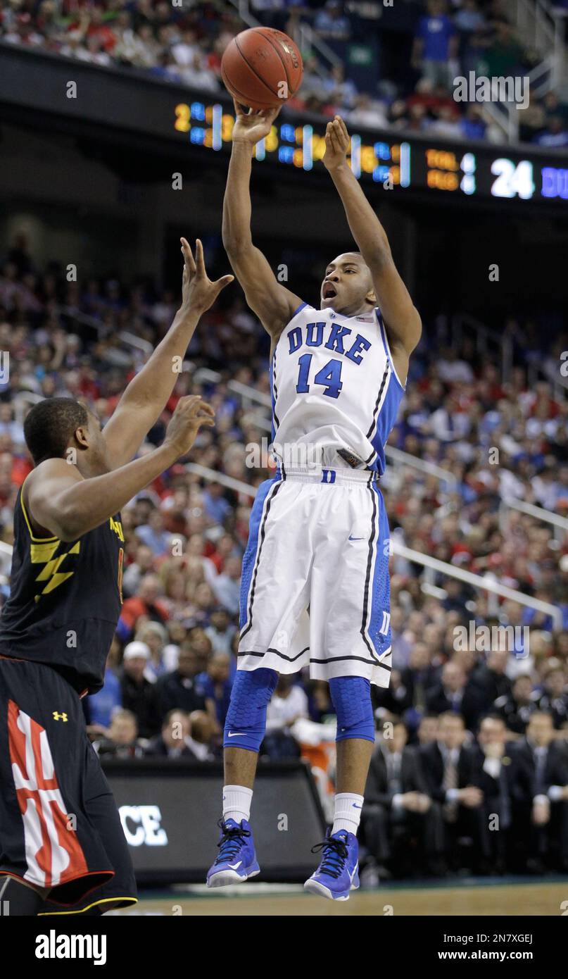 Duke's Rasheed Sulaimon (14) shoots against Maryland during the first ...