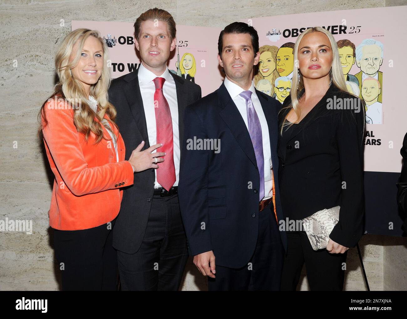 From left, Lara Yunaska, Eric Trump, Donald Trump Jr and Vanessa Trump ...