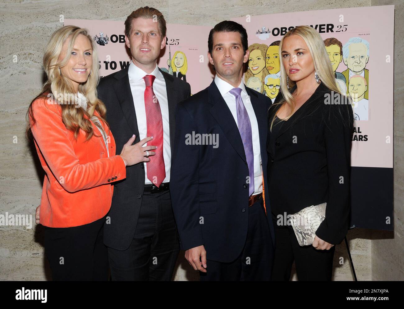 From left, Lara Yunaska, Eric Trump, Donald Trump Jr and Vanessa Trump ...