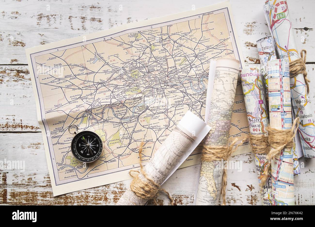 arrangement old new type maps Stock Photo - Alamy