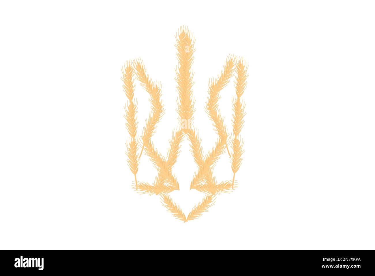 coat of arms of Ukraine with ears of corn, the background of the ...