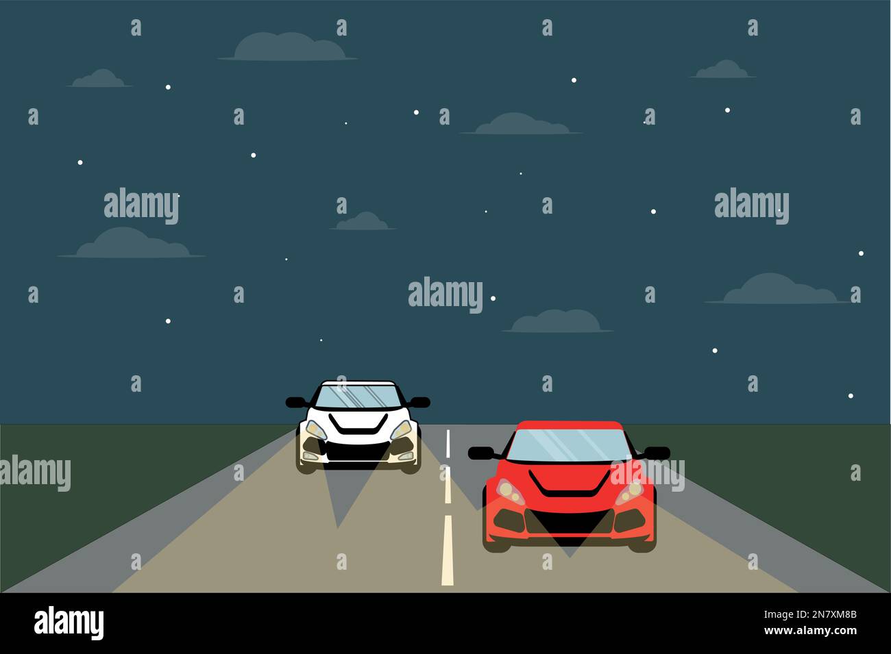 Headlights modern cars Stock Vector Images - Alamy