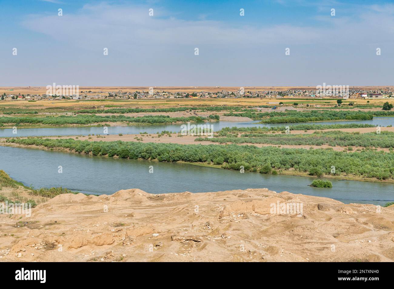 Overlook over the Tigris river from the Unesco site the old Assyrian ...