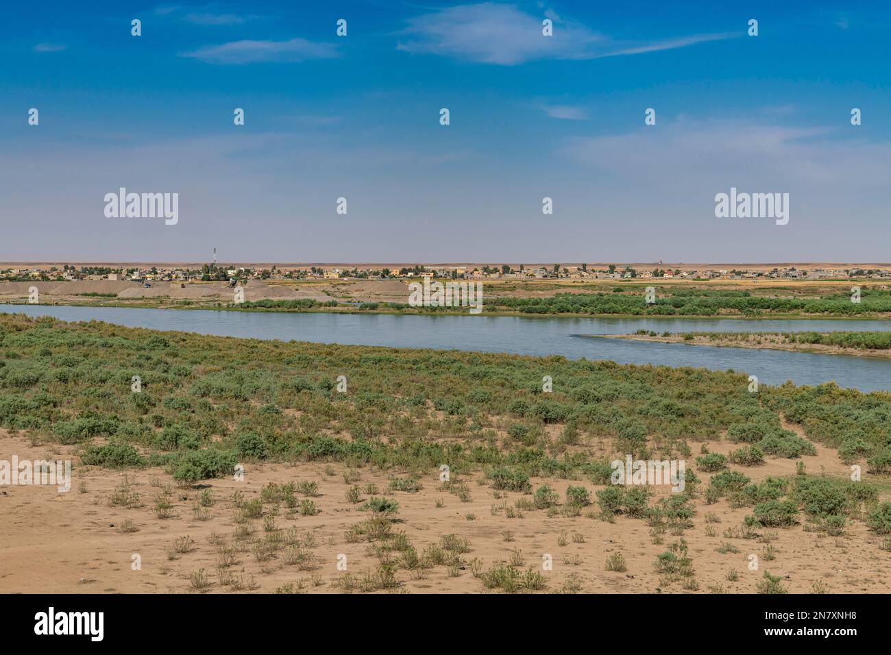Overlook over the Tigris river from the Unesco site the old Assyrian ...