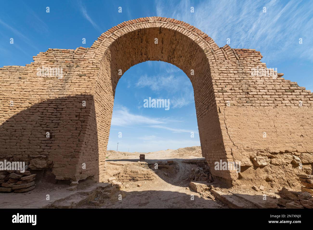 Ancient gate, Unesco site the old Assyrian town of Ashur or Assur, Iraq ...