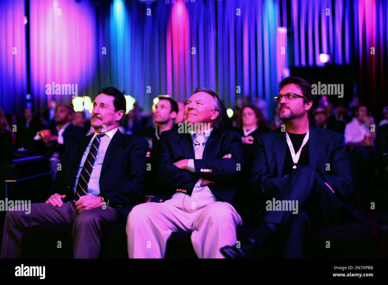 Actors Peter Cullen, the voice of Optimus Prime, Frank Welker, the ...