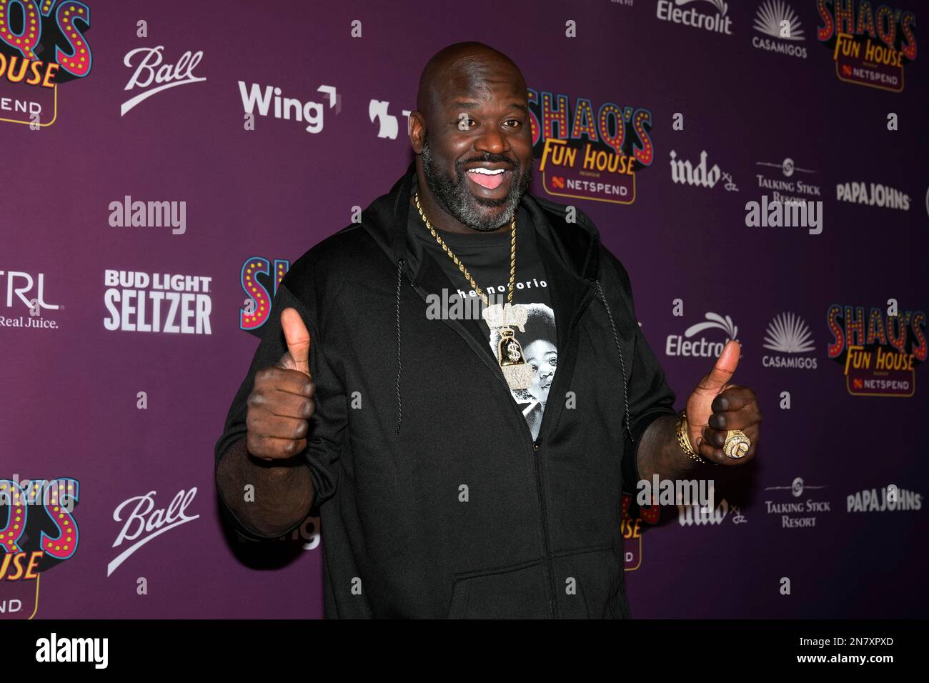 Shaquille O'Neal attends Shaq's Fun House Super Bowl event on Friday ...