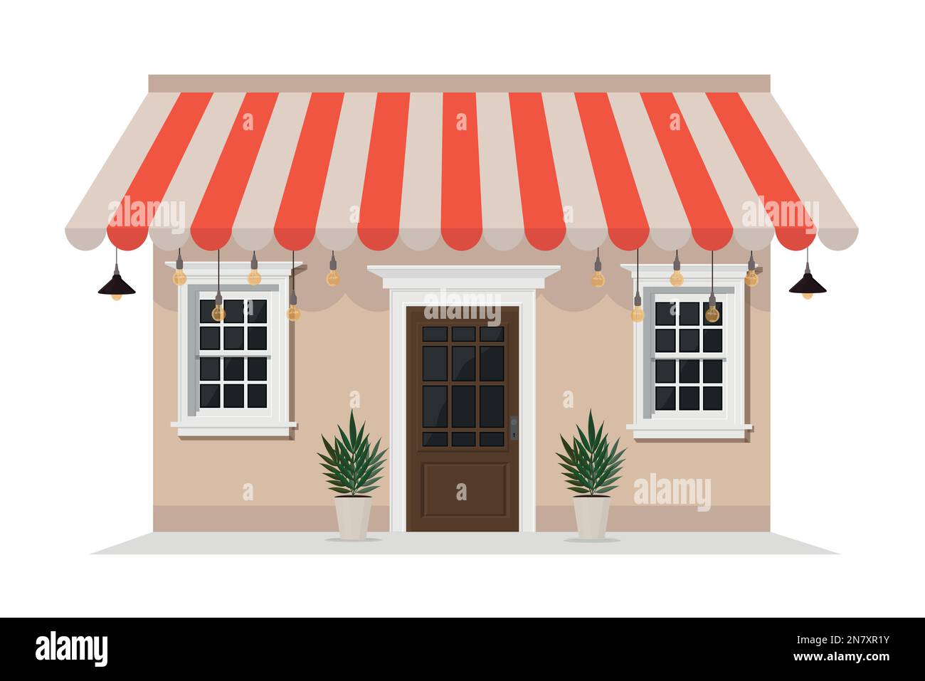 cafe shop restaurant vector illustration on a white background Stock ...