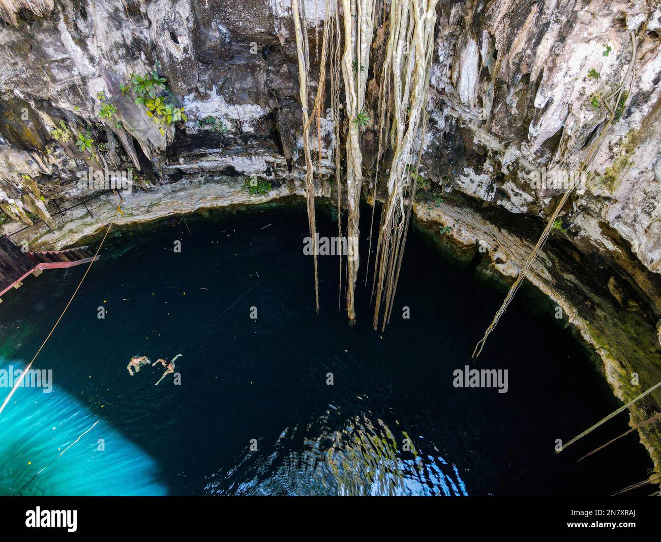 Aerial of Cenote Oxman, Valladolid, Yucatan, Mexico Stock Photo - Alamy