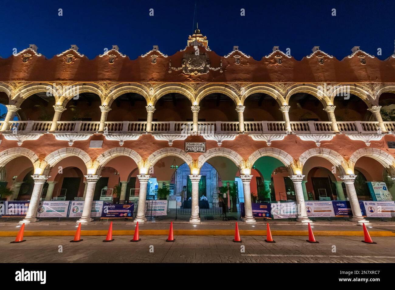 Olimpo culture center Merida at night, Yucatan, Mexico Stock Photo - Alamy
