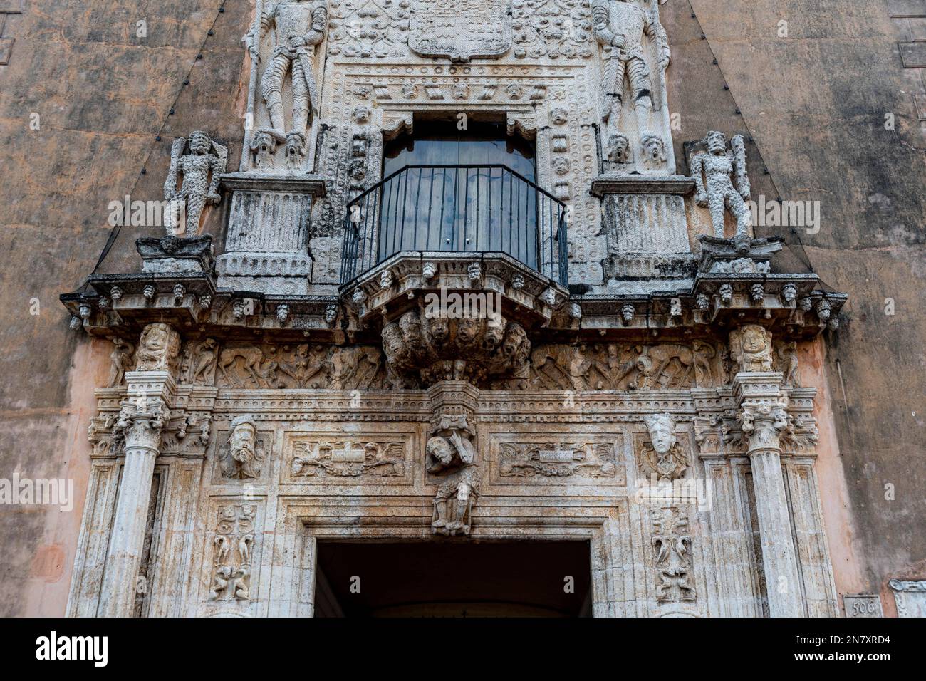 Facade of the Museo Casa Montejo, Merida, Yucatan, Mexico Stock Photo ...