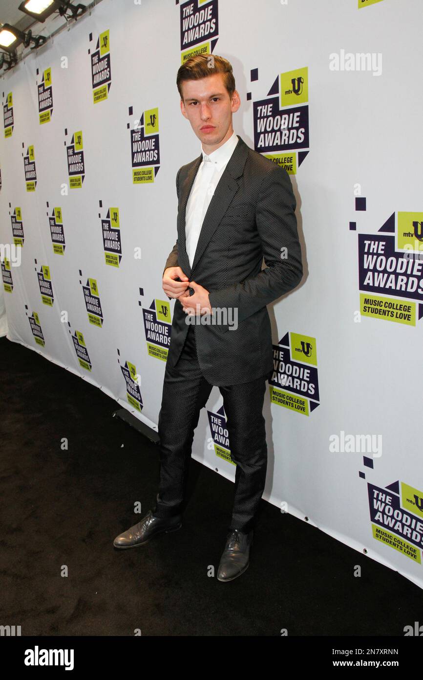 Willy Moon poses backstage at the mtvU Woodie Awards on Thursday, March ...