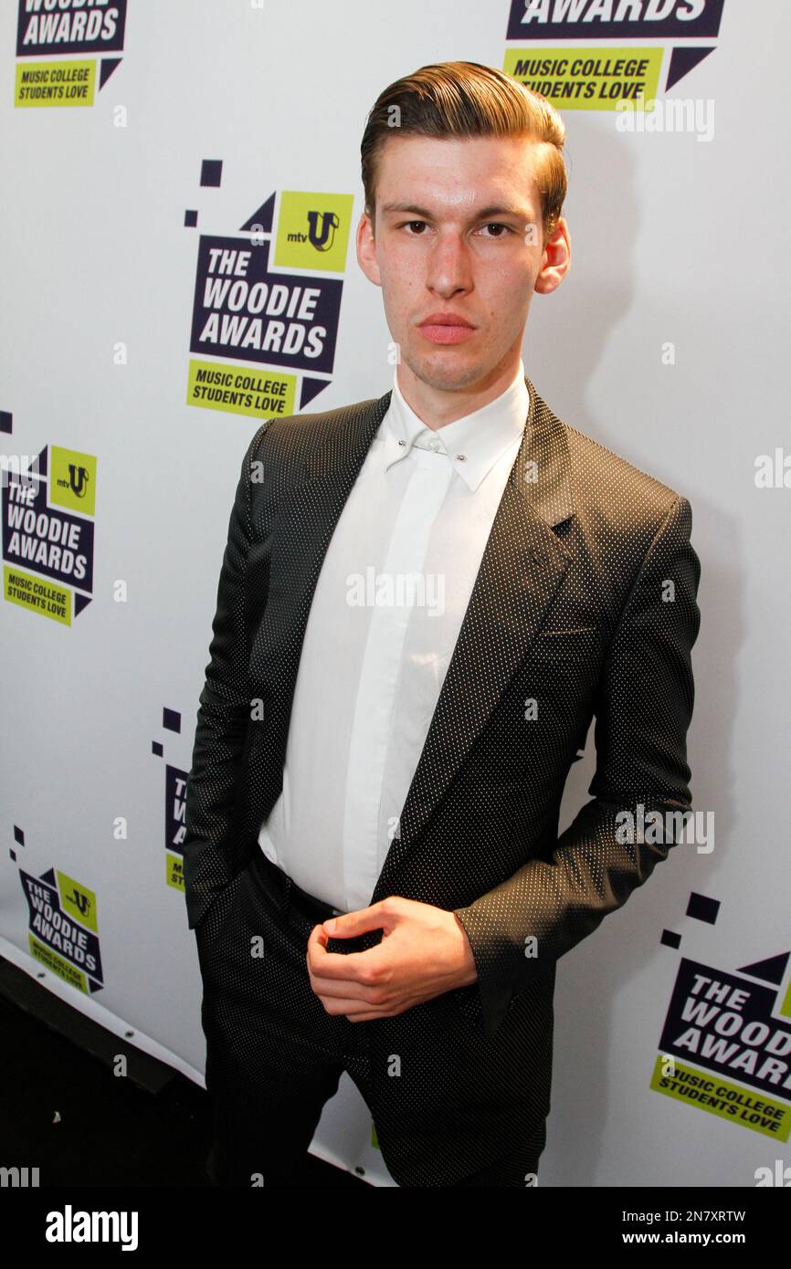 Willy Moon poses backstage at the mtvU Woodie Awards on Thursday, March ...