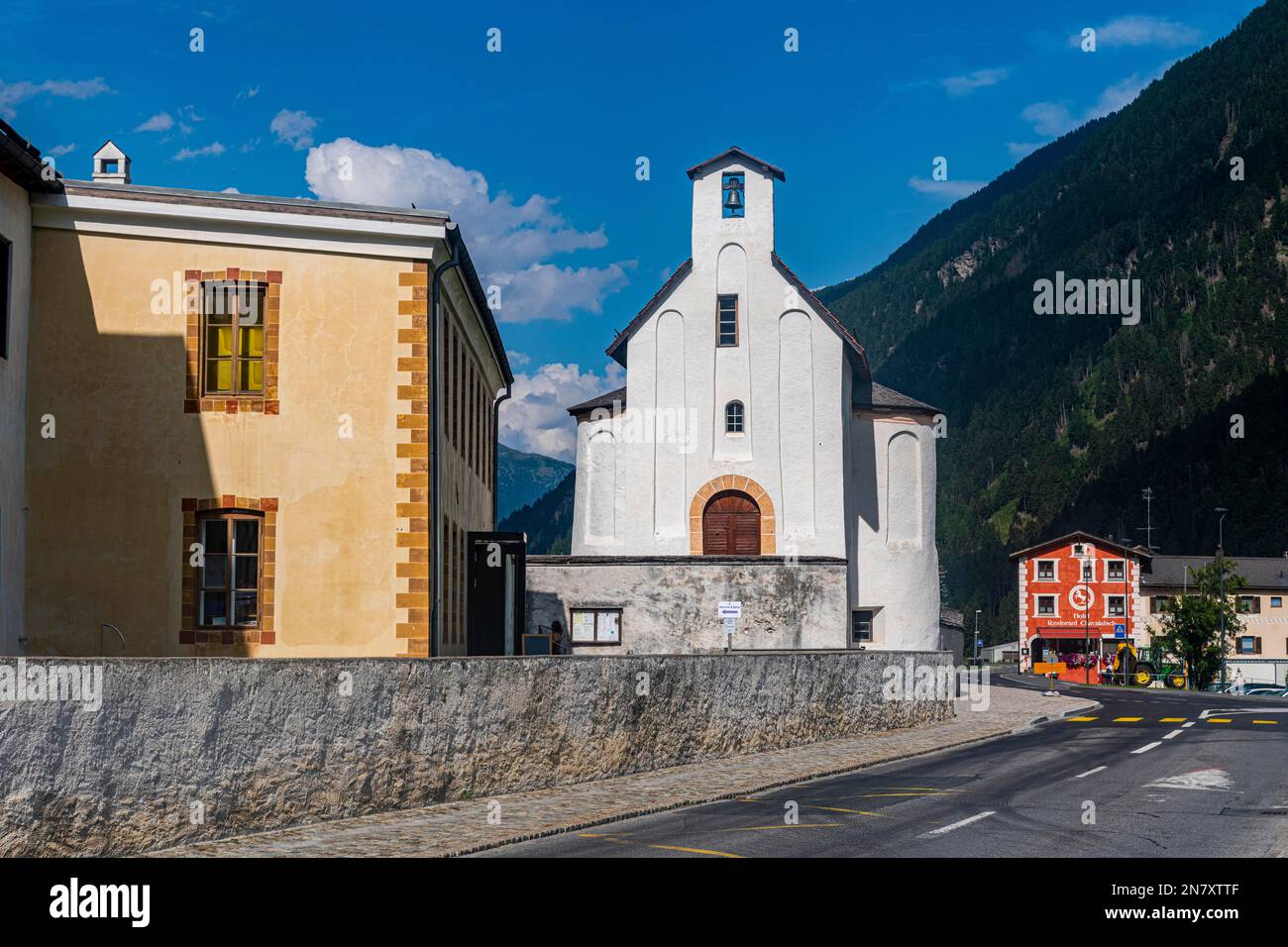 Benedictine Convent of St. John in Mustair on the Swiss alps, Unesco ...