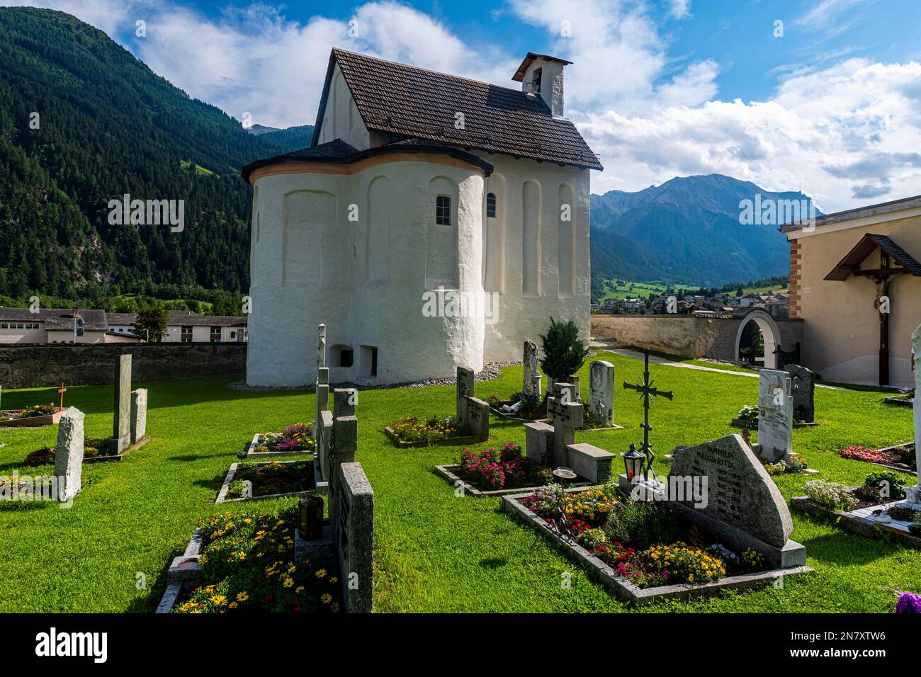 Benedictine Convent of St. John in Mustair on the Swiss alps, Unesco ...