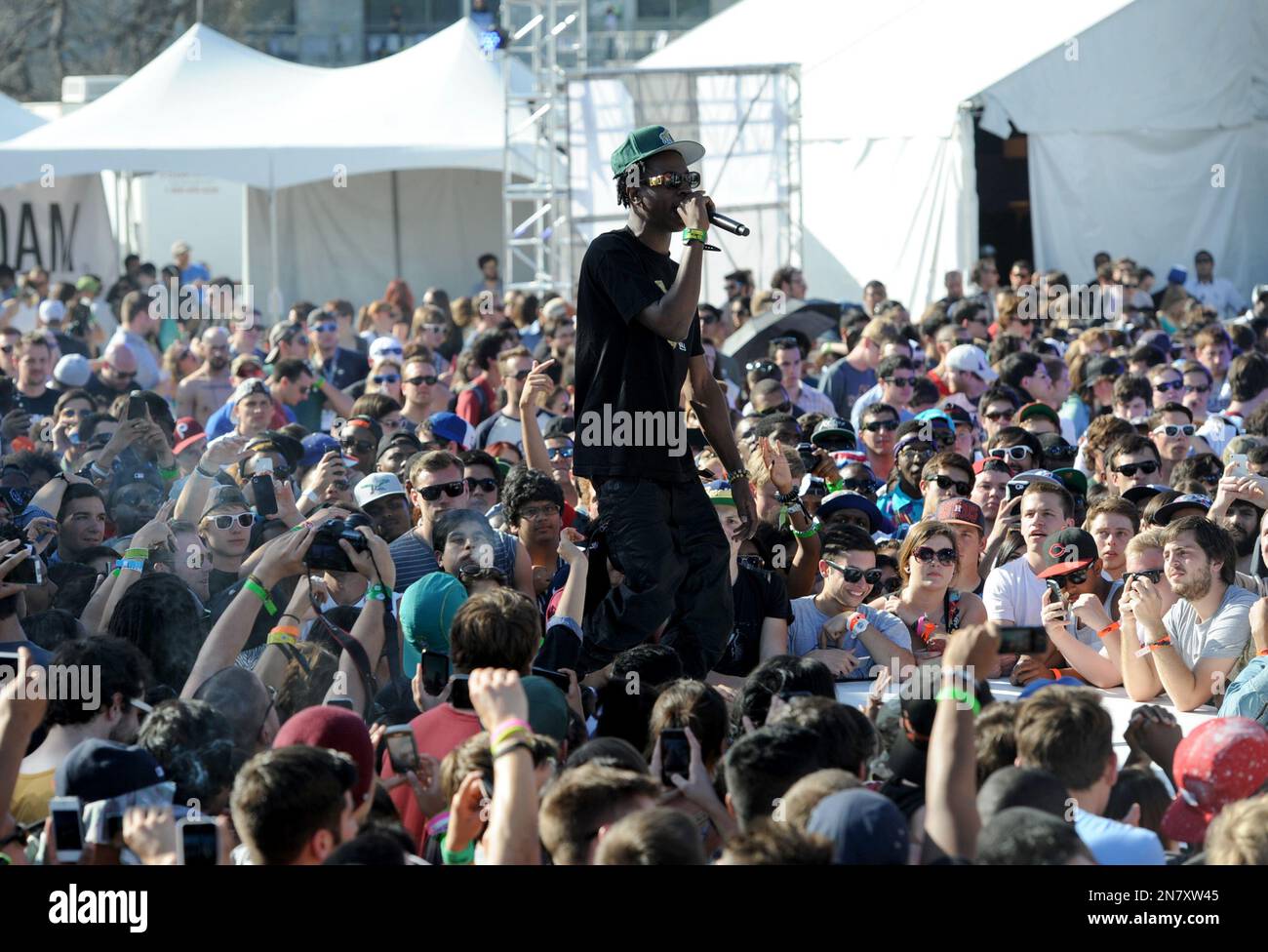 Rapper Joey Bada$$ performs at the mtvU Woodie Awards on Thursday ...