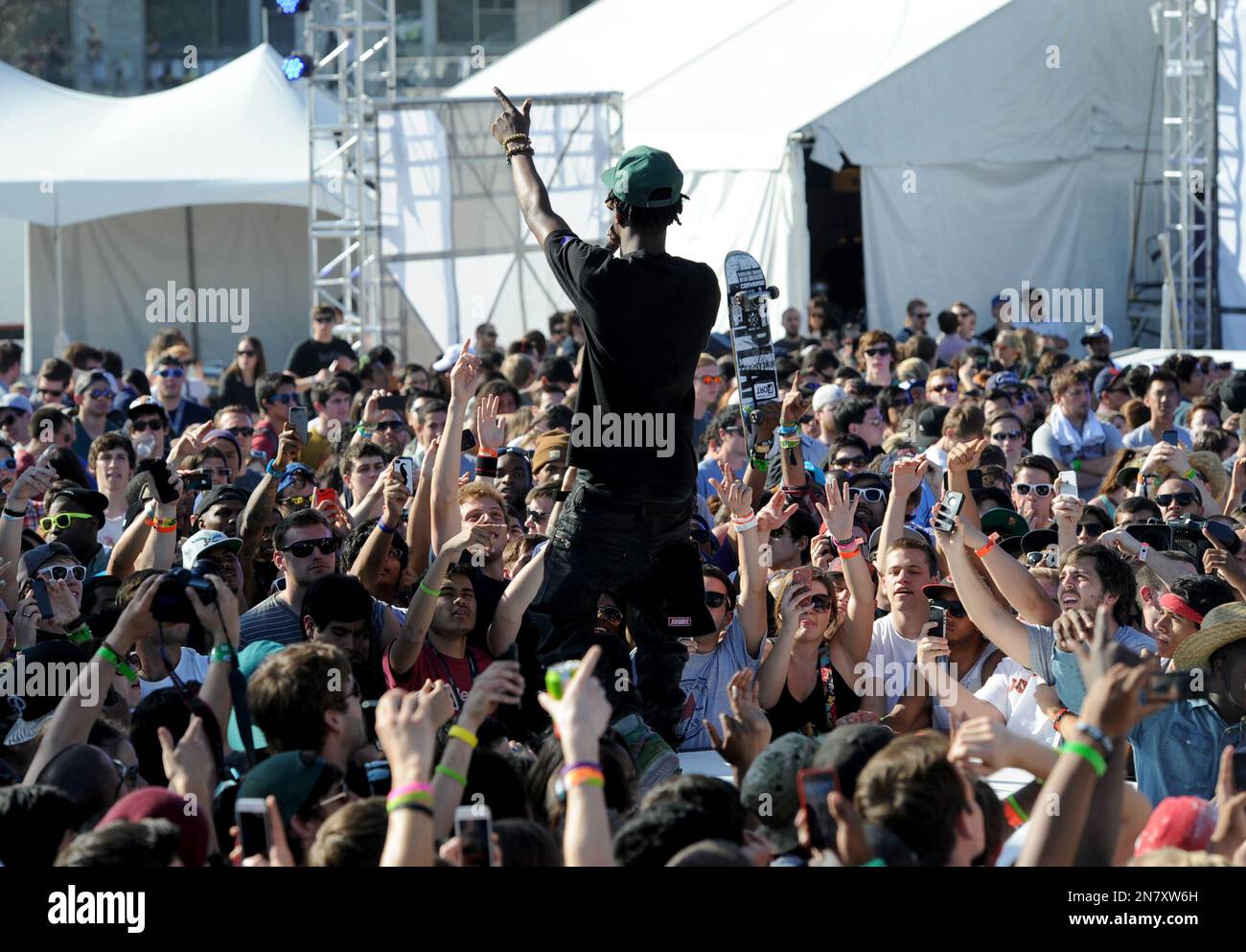 Rapper Joey Bada$$ performs at the mtvU Woodie Awards on Thursday ...