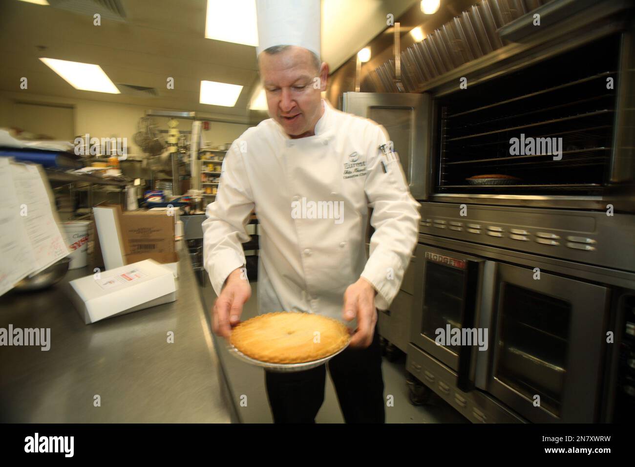 Skip Howell, the Executive Chef at Raytheon Company, makes apple pies ...