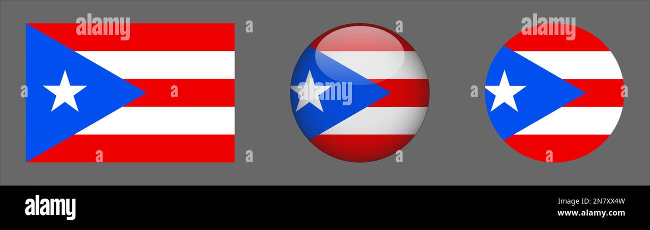 Puerto Rico Flag set collection Vector Stock Vector Image & Art - Alamy