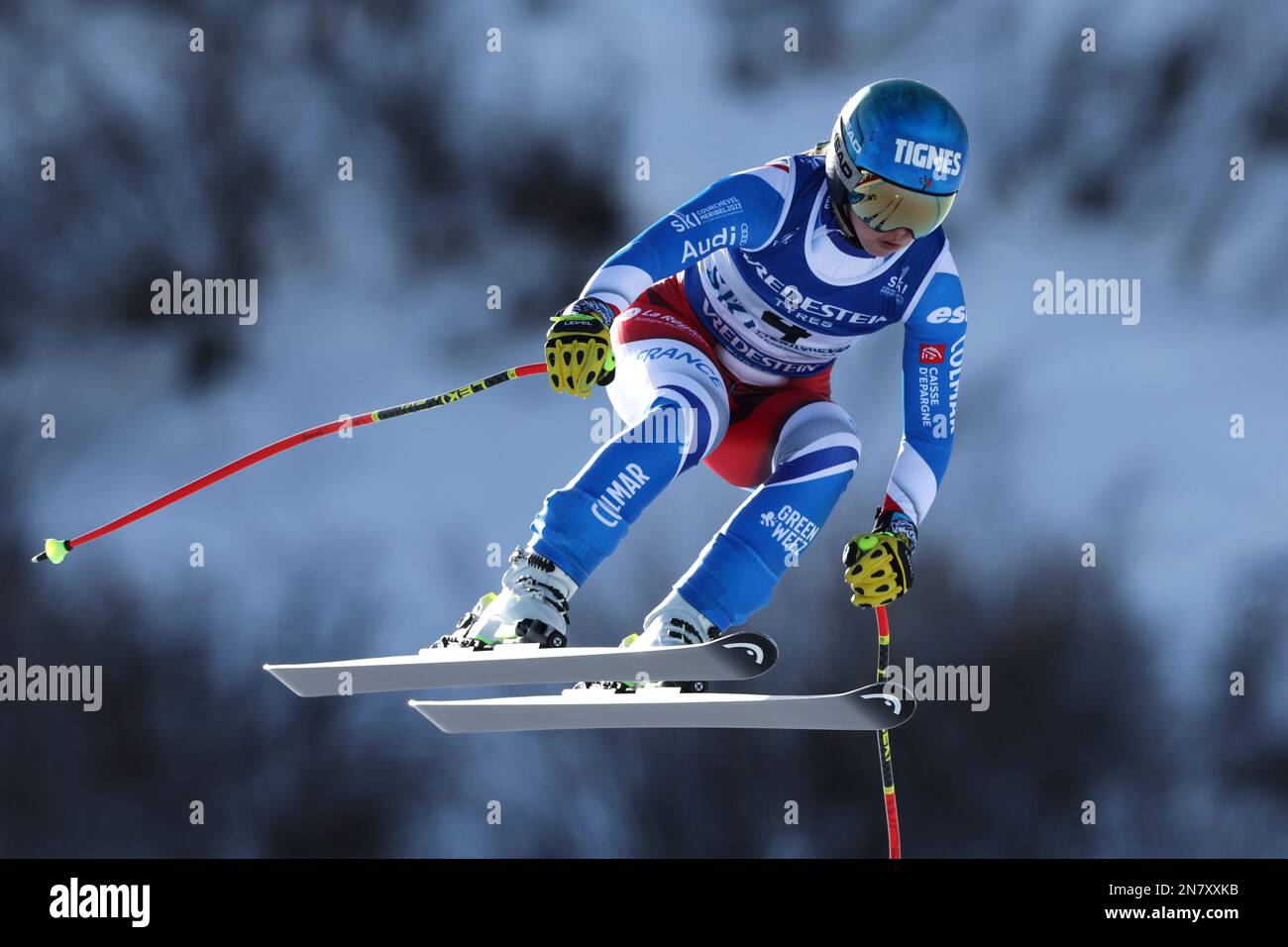 France's Laura Gauche speeds down the course during the alpine ski ...