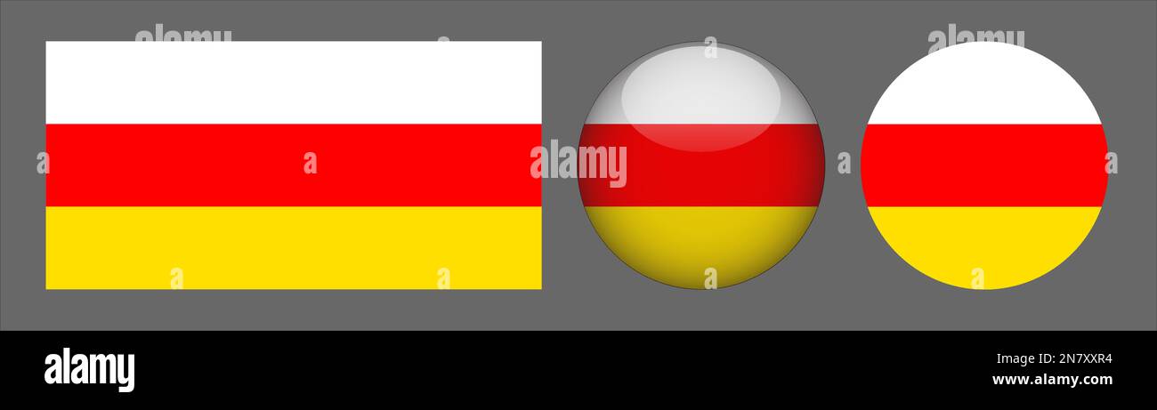 South Ossetia Flag set collection Vector Stock Vector Image & Art - Alamy