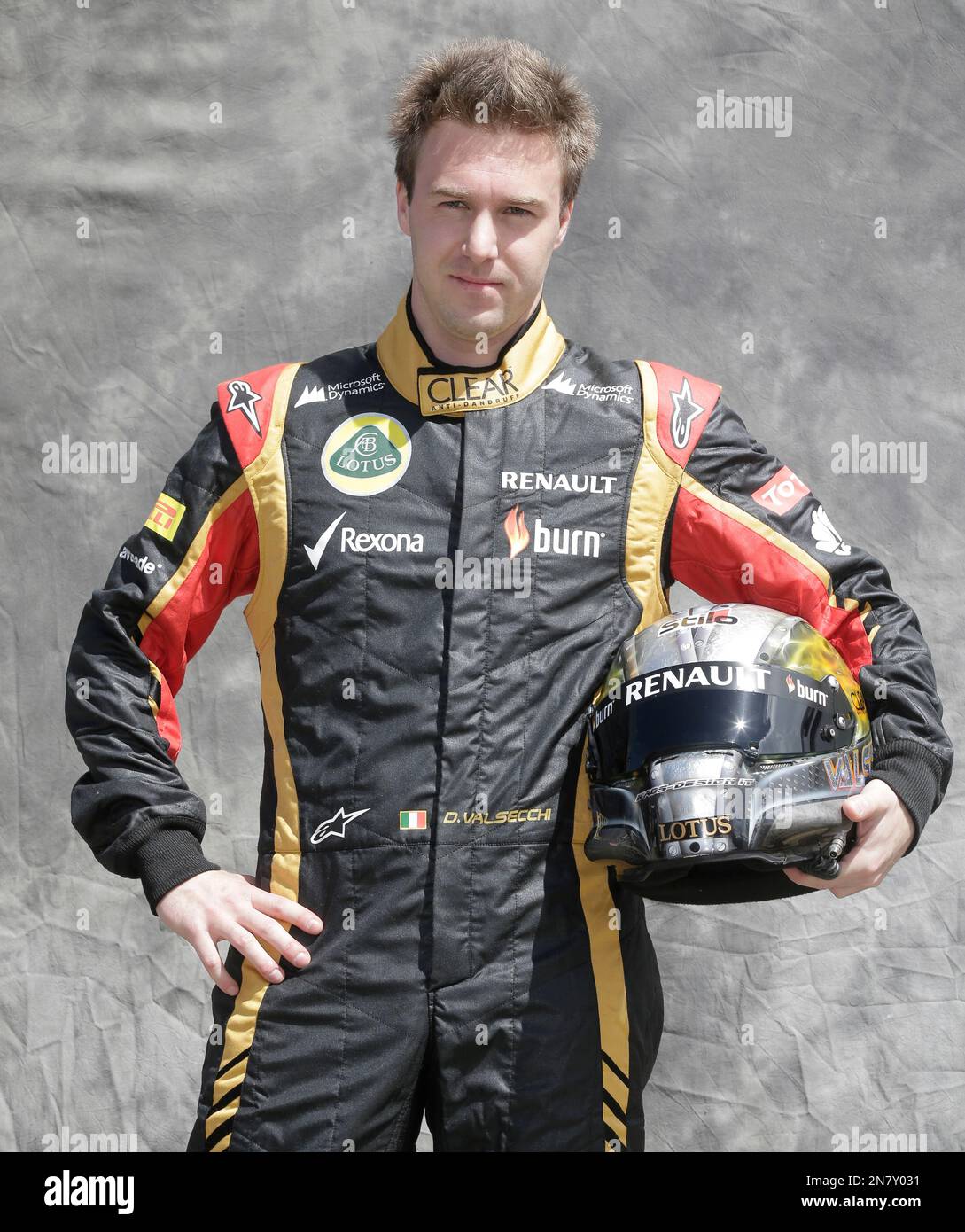 Lotus driver Davide Valsecchi of Italy poses for a photo during the ...