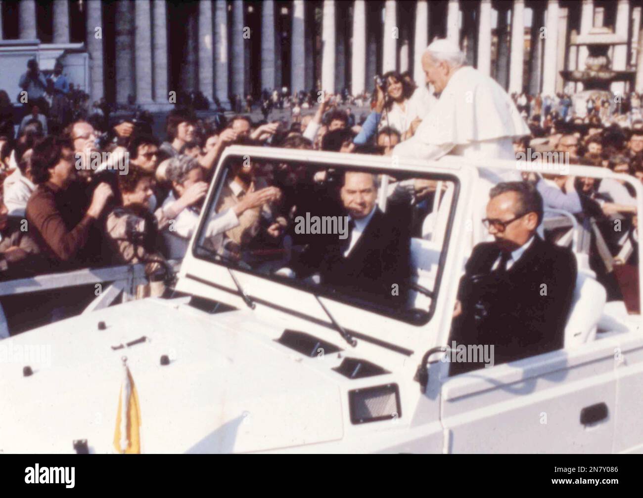 Scene in St. Peters Square on May 13. 1981, when Pope John Paul II was ...