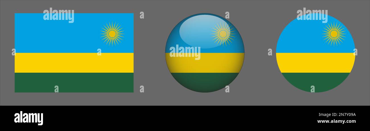 Rwanda Flag set collection Vector Stock Vector Image & Art - Alamy