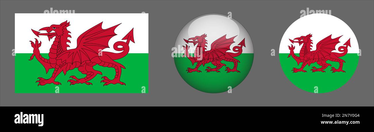 Wales Flag set collection Vector Stock Vector Image & Art - Alamy