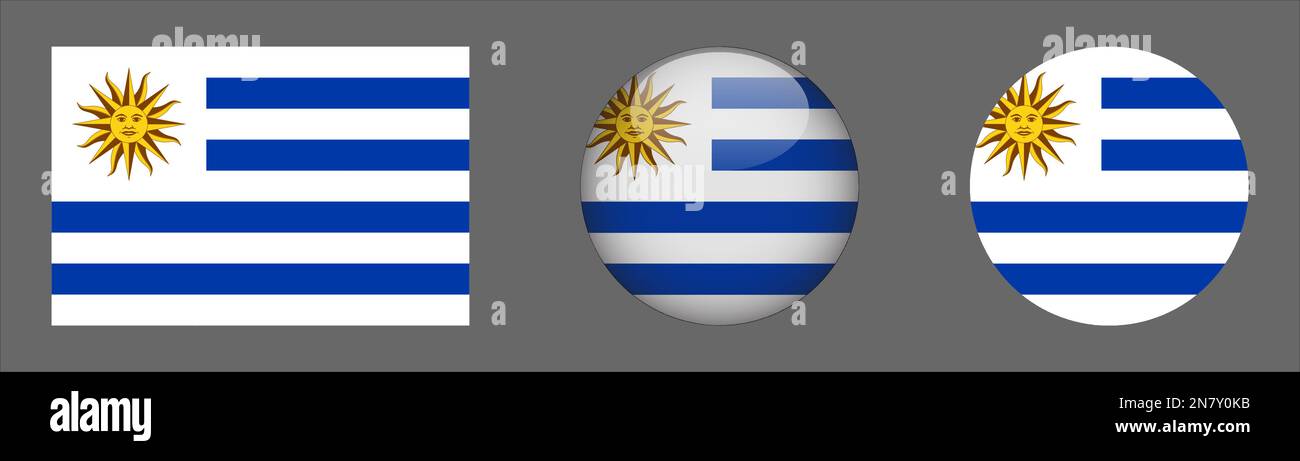 Uruguay Flag set collection Vector Stock Vector Image & Art - Alamy