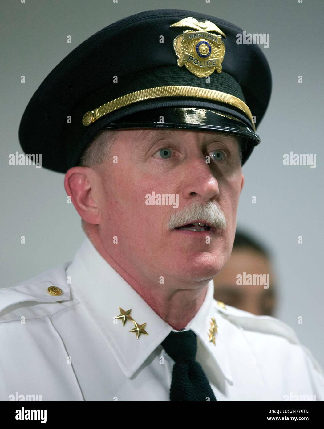 Herkimer Police Chief Joseph Malone speaks during a news conference on ...