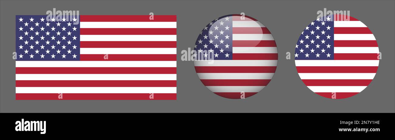 United States Flag set collection Vector Stock Vector Image & Art - Alamy