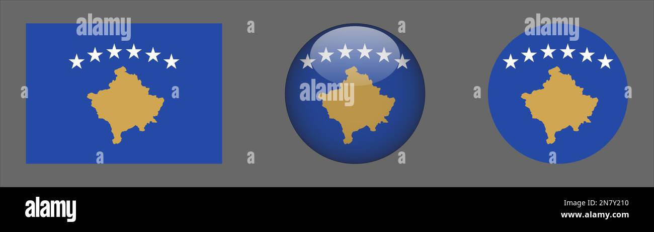 Kosovo Flag set collection Vector Stock Vector Image & Art - Alamy