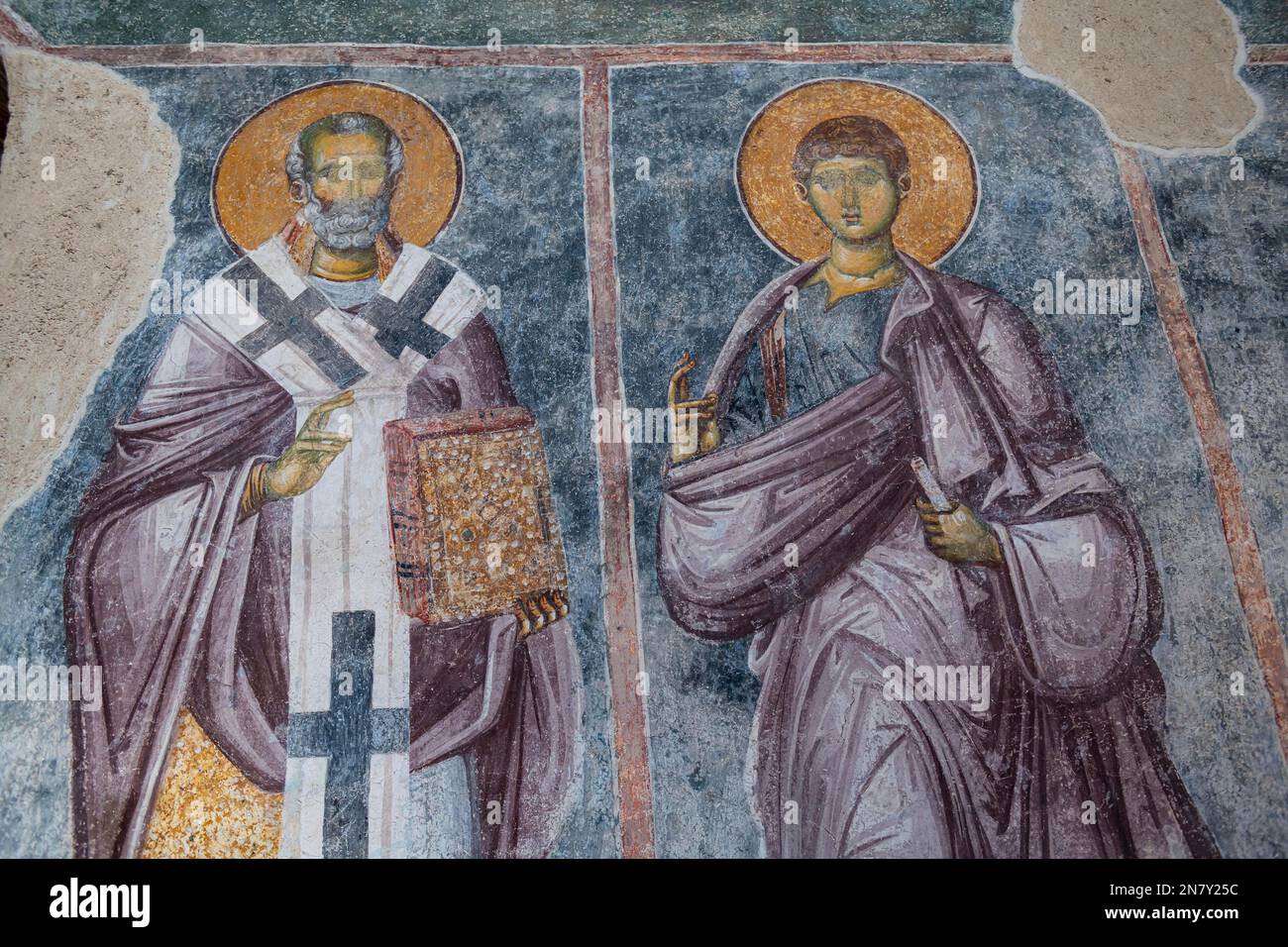 Religious wall paintings, Zica orthodox monastery, Zica, Serbia Stock ...