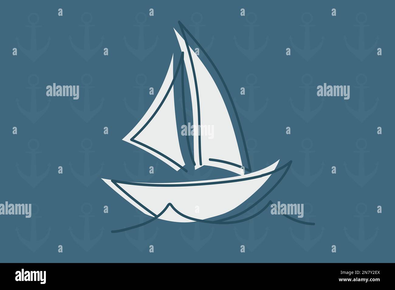 a yacht boat ship marine background vector icon Stock Vector Image ...