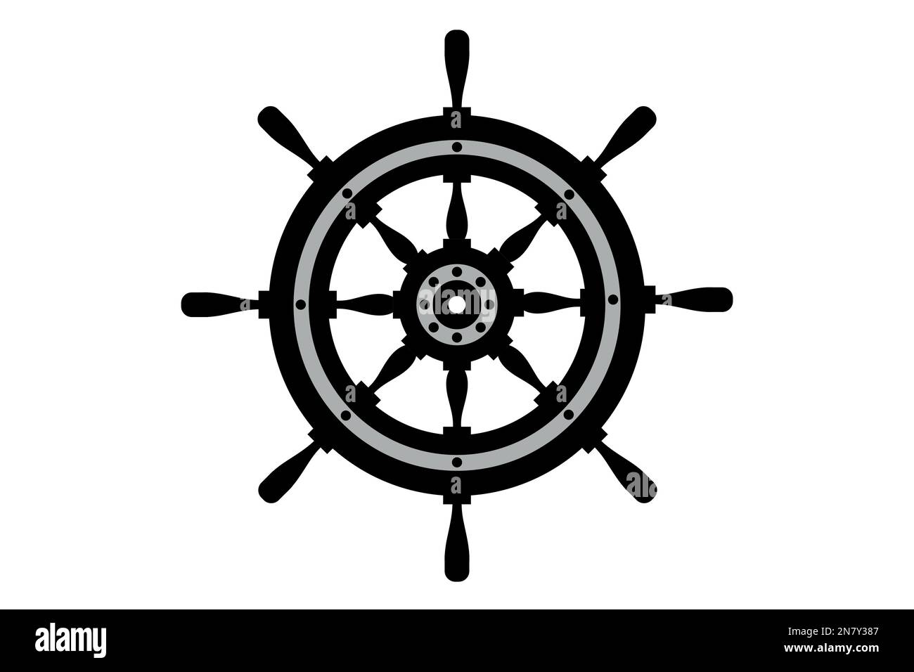 a rudder ship yacht icon vector marine background Stock Vector Image ...