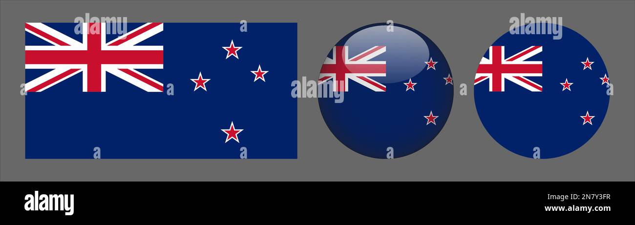 New Zealand Flag set collection Vector Stock Vector Image & Art - Alamy