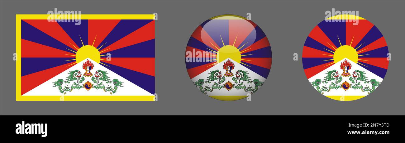 Tibet Flag set collection Vector Stock Vector Image & Art - Alamy