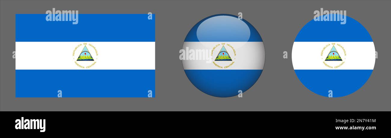Nicaragua Flag set collection Vector Stock Vector Image & Art - Alamy
