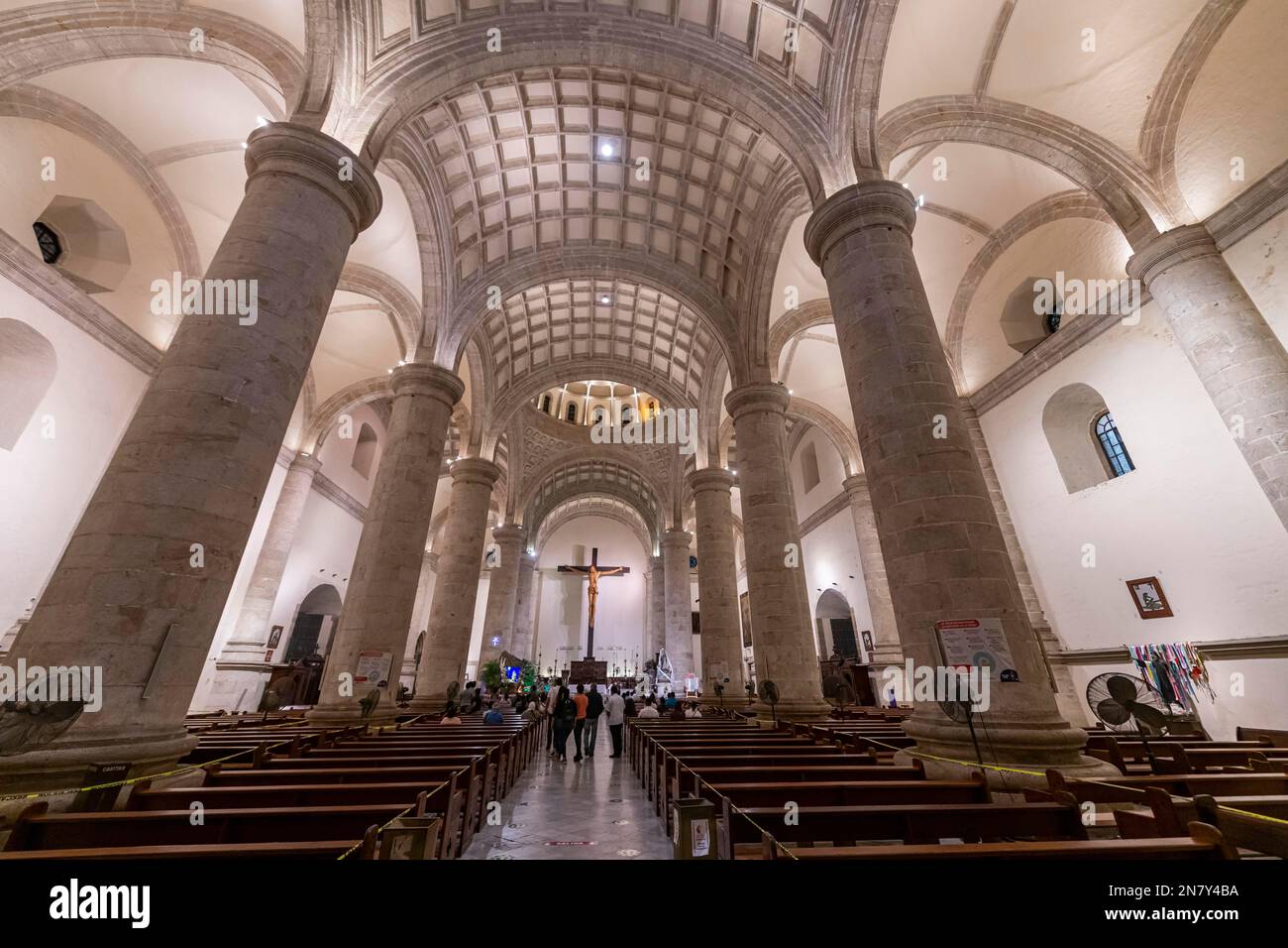 Interior Merida cathedral at night, Merida, Yucatan, Mexico Stock Photo ...