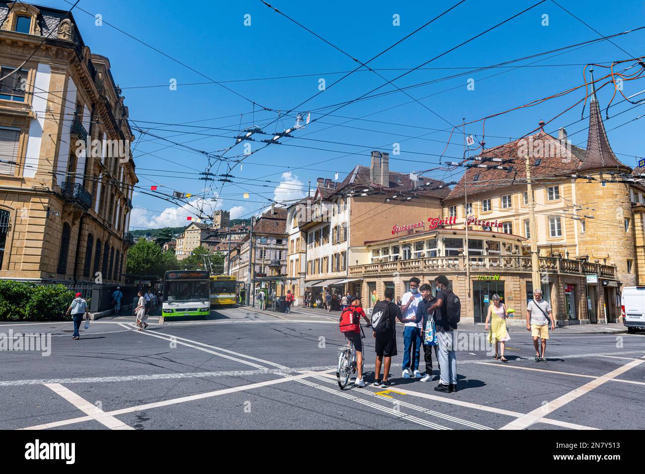 Old town of Neuchatel, Switzerland Stock Photo - Alamy